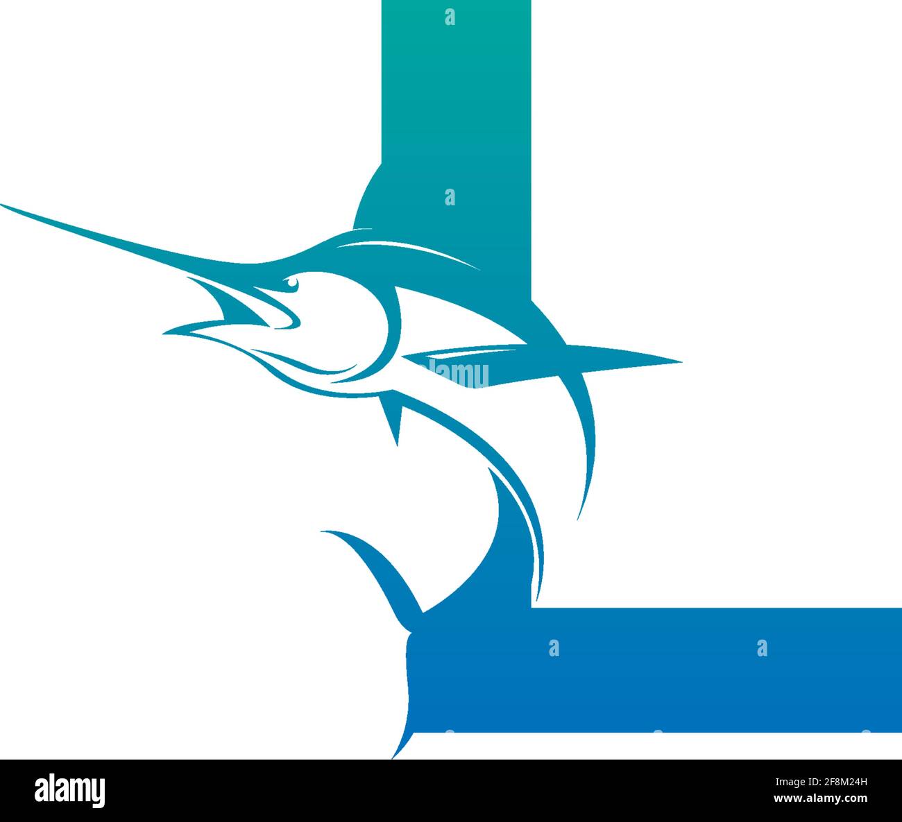 Letter L logo icon with fish design symbol template vector Stock Vector ...