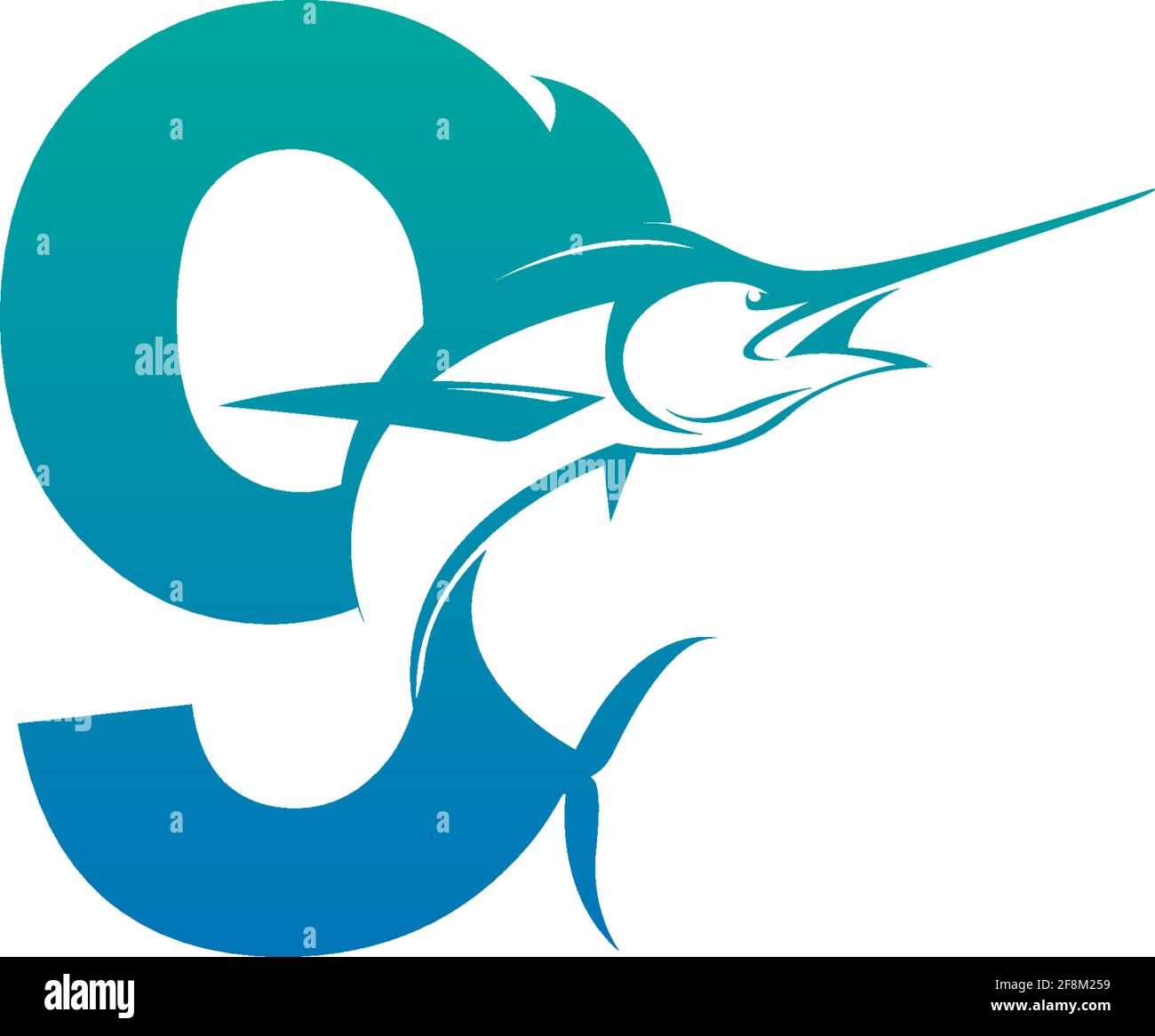 Number 9 logo icon with fish design symbol template vector Stock Vector ...