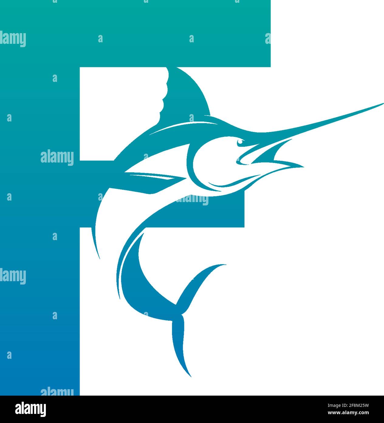 Letter F logo icon with fish design symbol template vector Stock Vector ...