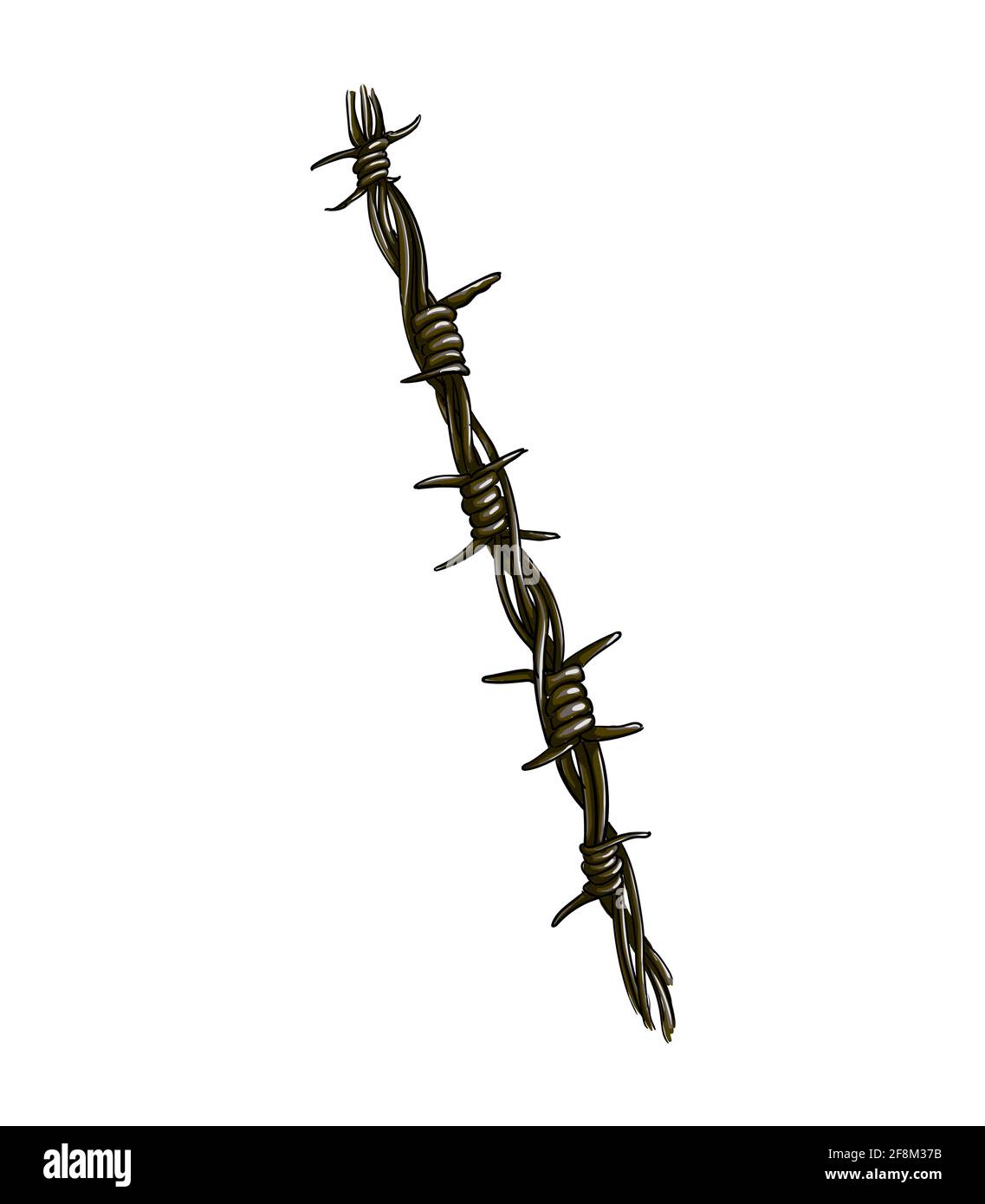 Barbed wire from a splash of watercolor, colored drawing, realistic ...