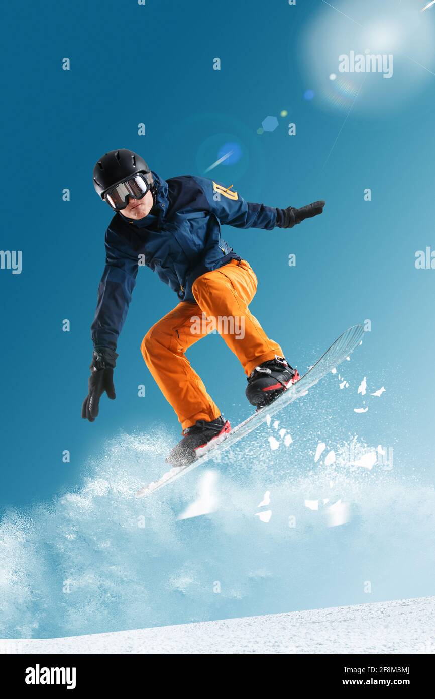 Ski young man Stock Photo - Alamy