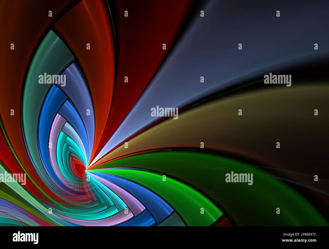 Abstract ribbons background: composition of colored curved ribbons ...