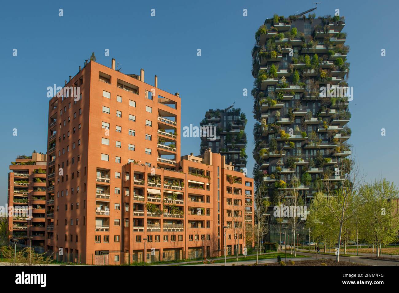 milan italy march 29 2021: Bosco Verticale "new and modern skyscraper ...