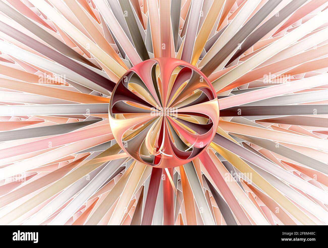 Digital computer fractal art. Abstract fractals delicate light glass ...
