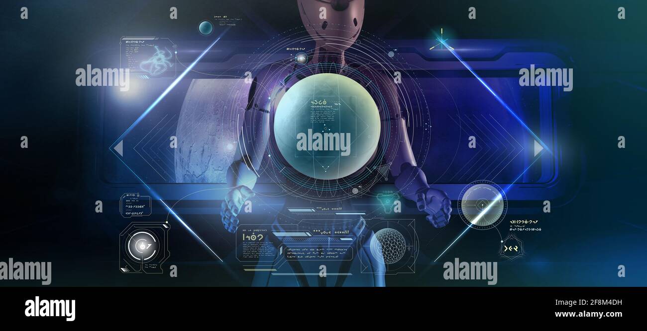 Alien studying data on mars hi-res stock photography and images - Alamy