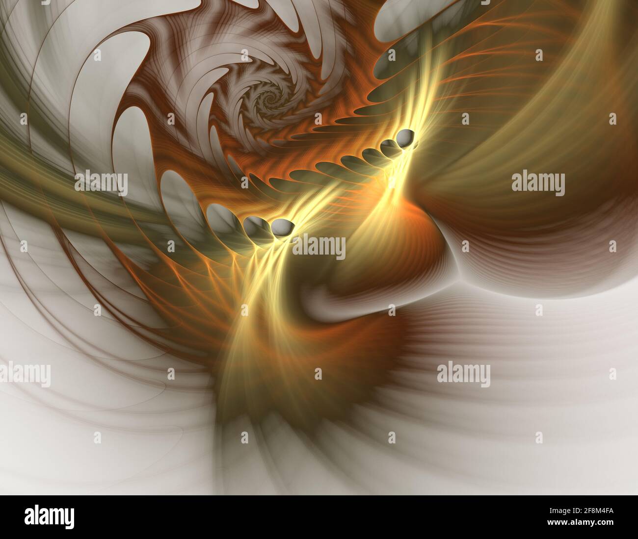 Fractal spirals and holes twist and float in space. Abstract fractal 3d ...