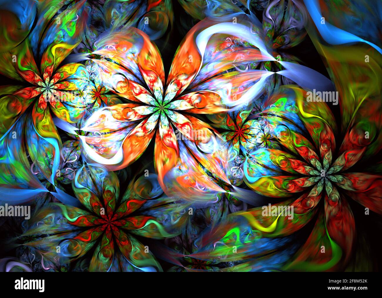 Beautiful fractal floral art. Computer generated graphics. Abstract ...