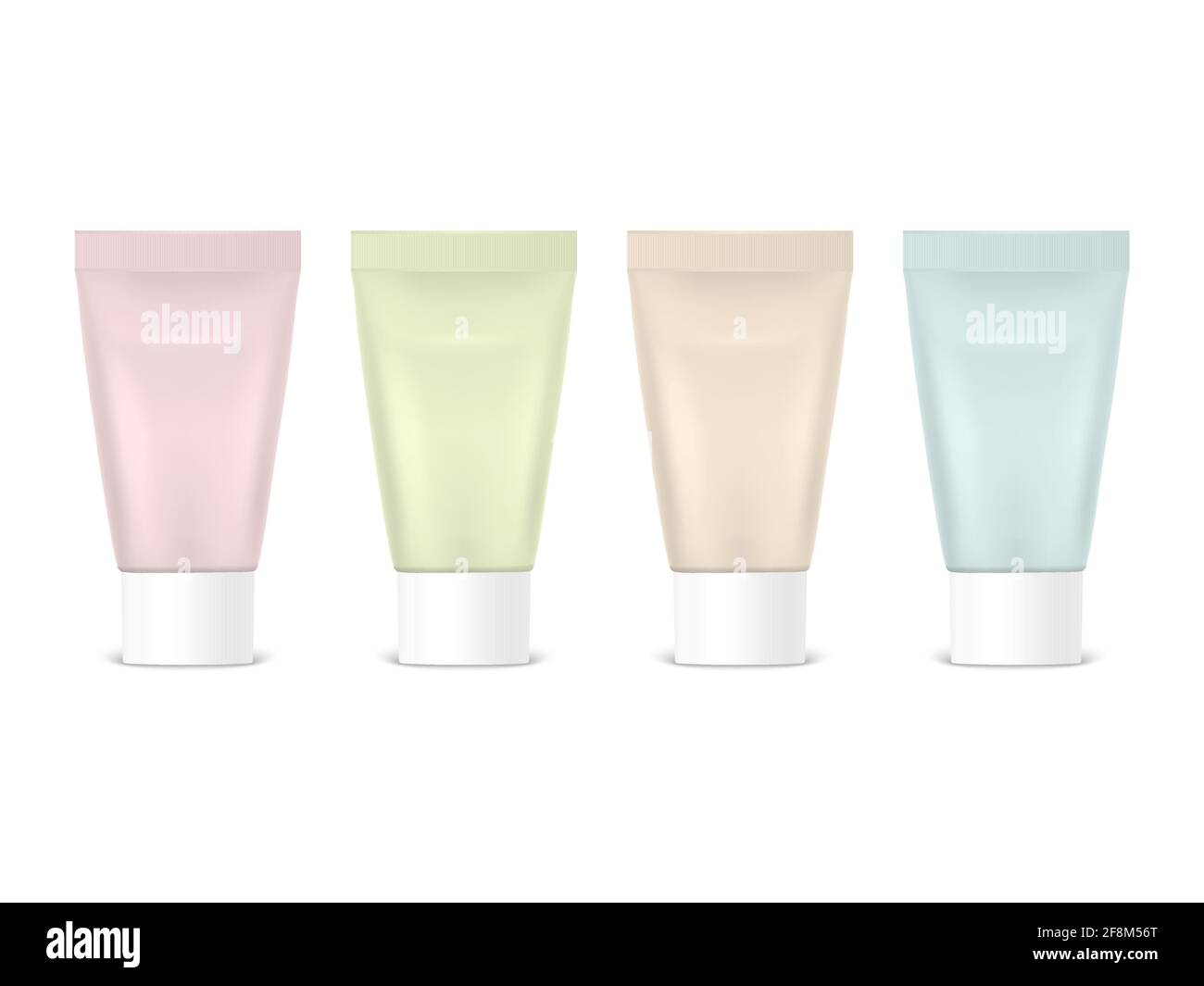 Vector 3d Realistic Plastic, Metal Pink, Green, Beige, Blue Tooth Paste ...