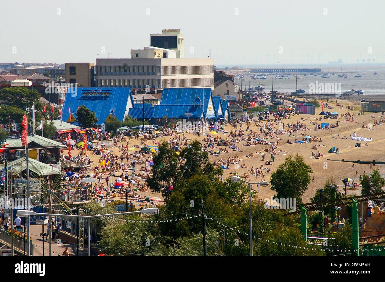 High views of Southend on Sea seafront in summer 2007. Sealife Centre ...