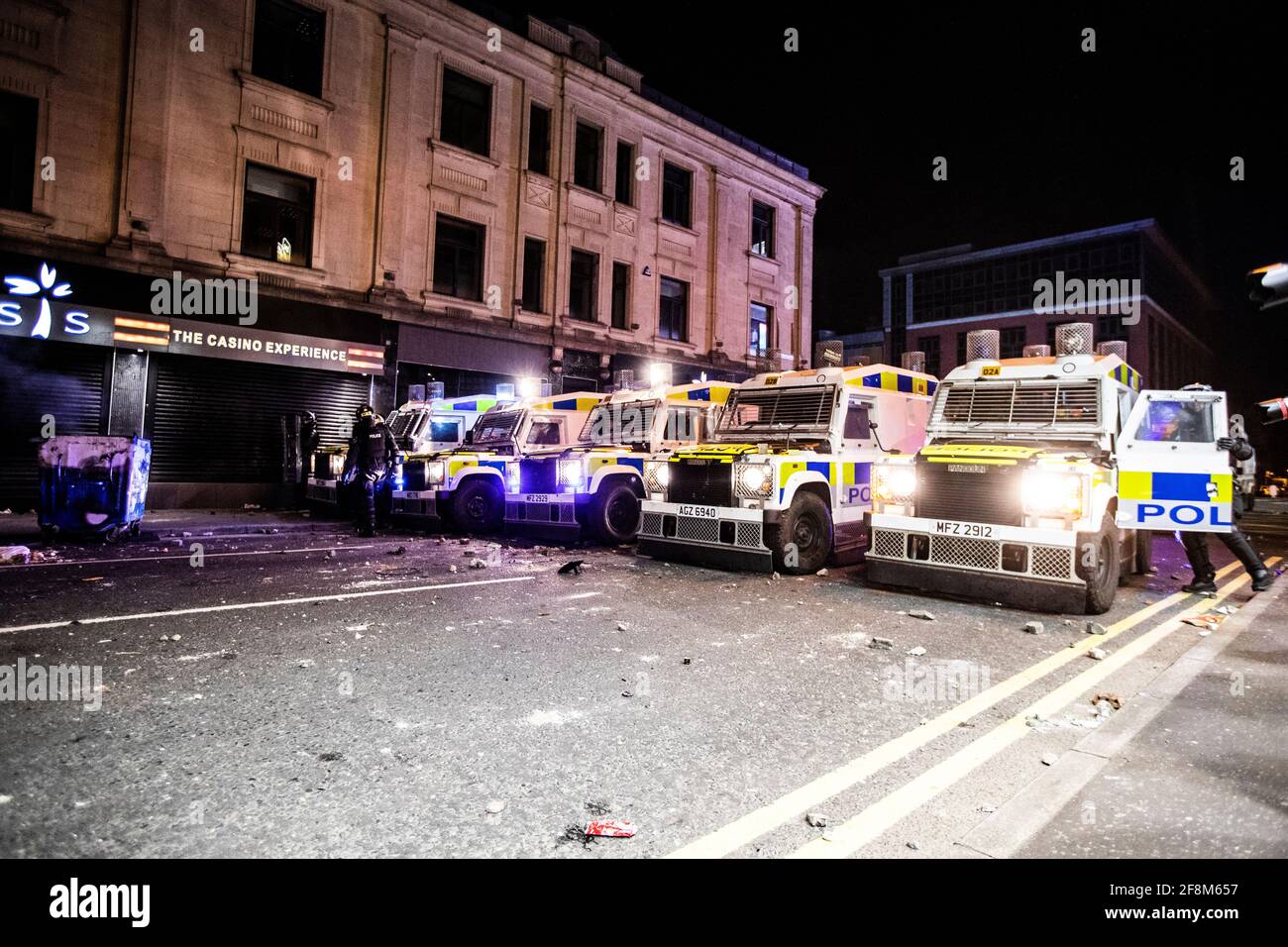 The Scene in the Sandy Row area late last night after riots erupted ...