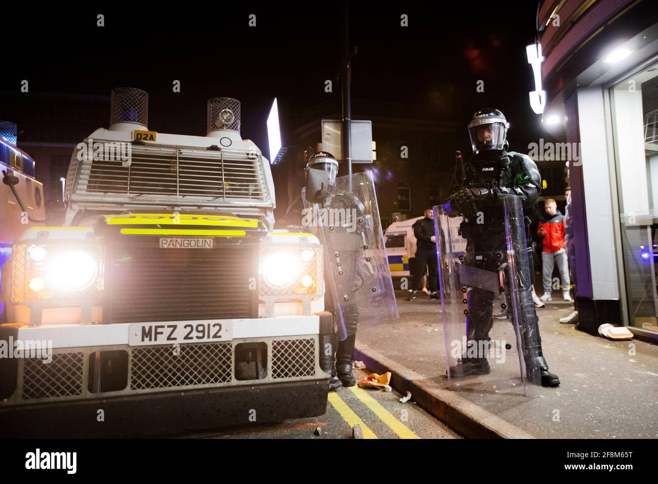 The Scene in the Sandy Row area late last night after riots erupted ...