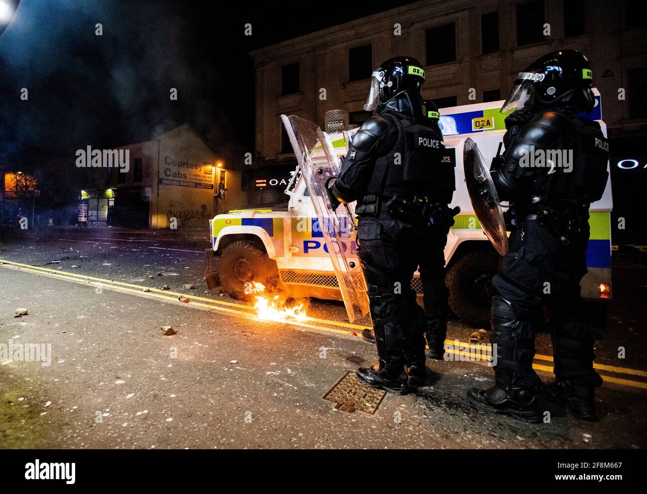 The Scene in the Sandy Row area late last night after riots erupted ...