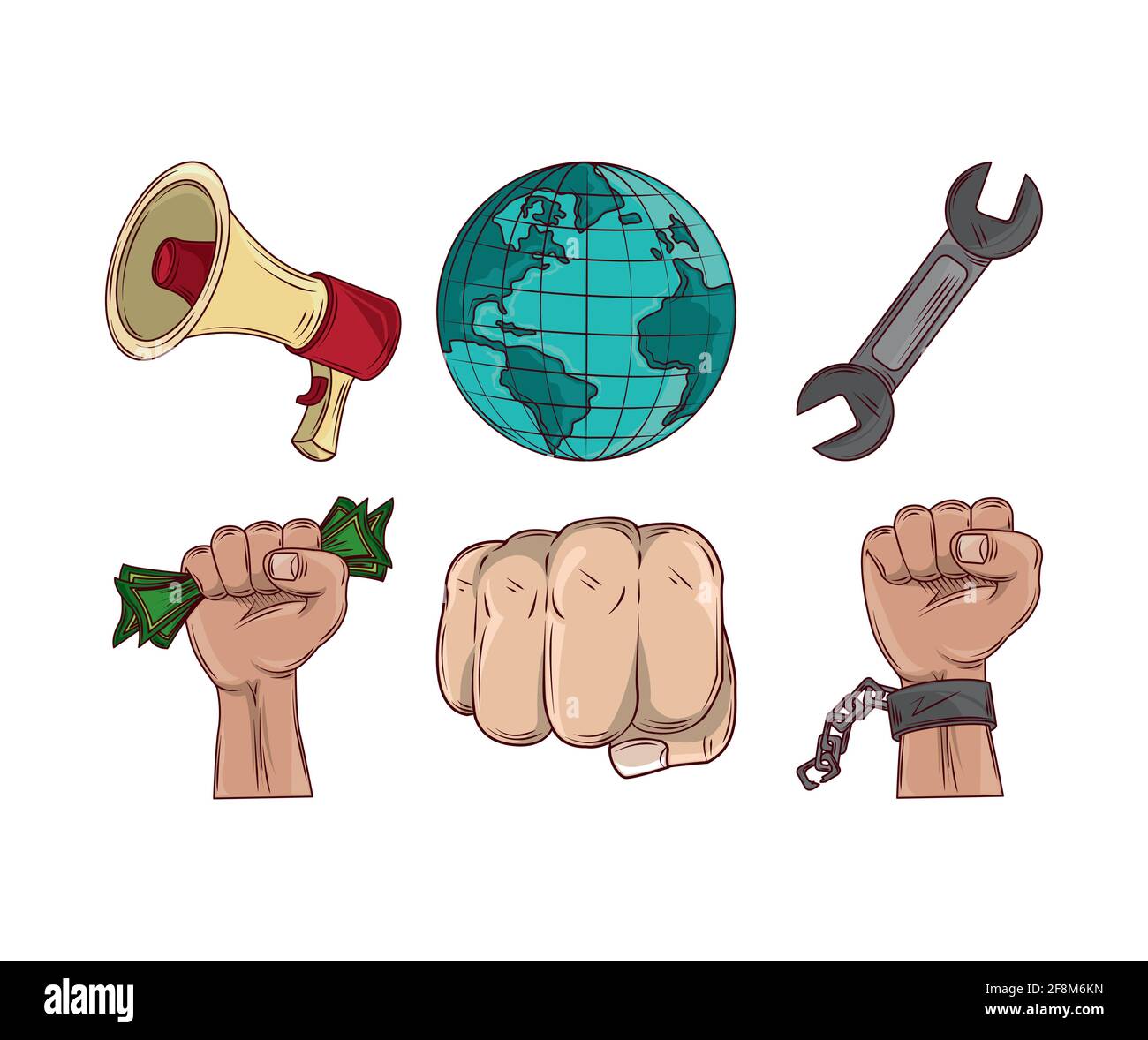 protest power hands world money chain Stock Vector Image & Art - Alamy
