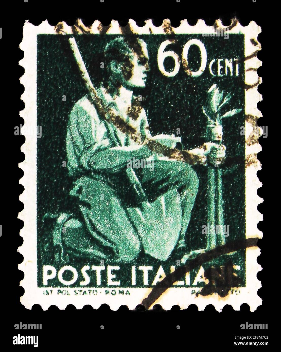 MOSCOW, RUSSIA - SEPTEMBER 30, 2019: Postage stamp printed in Italy ...