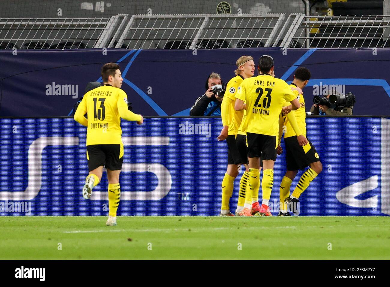 DORTMUND, GERMANY - APRIL 14: Team of Borussia Dortmund celebrating the ...