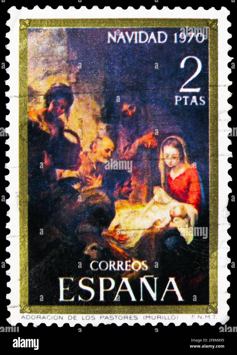 MOSCOW, RUSSIA - OCTOBER 4, 2019: Postage stamp printed in Spain shows ...