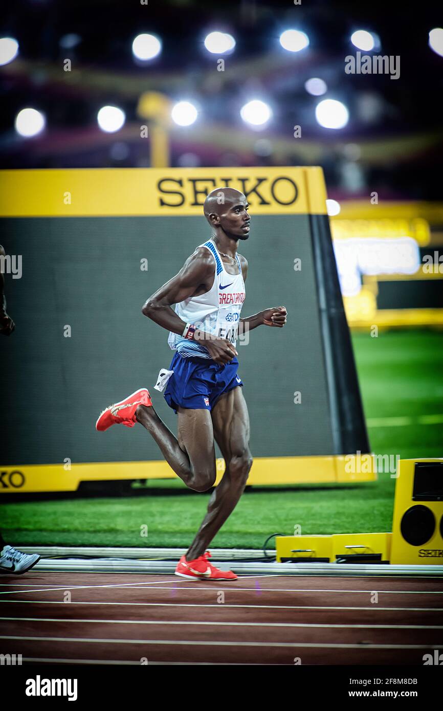 London 2017. Mo Farah running in the final of the 2017 London World ...