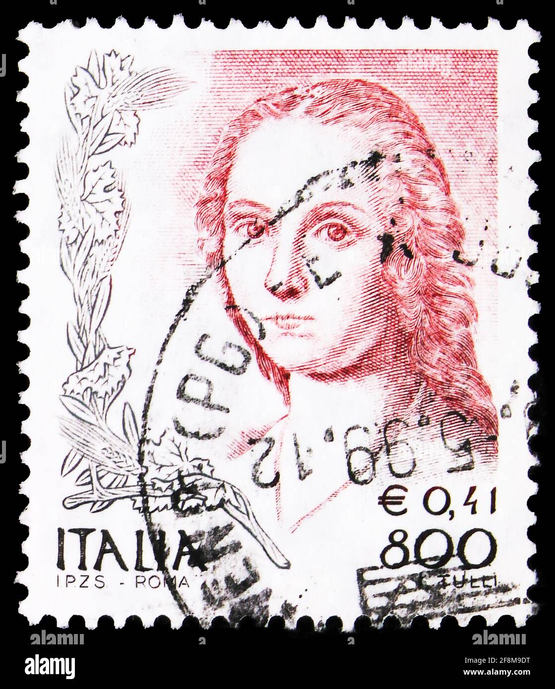 MOSCOW, RUSSIA - SEPTEMBER 30, 2019: Postage stamp printed in Italy ...