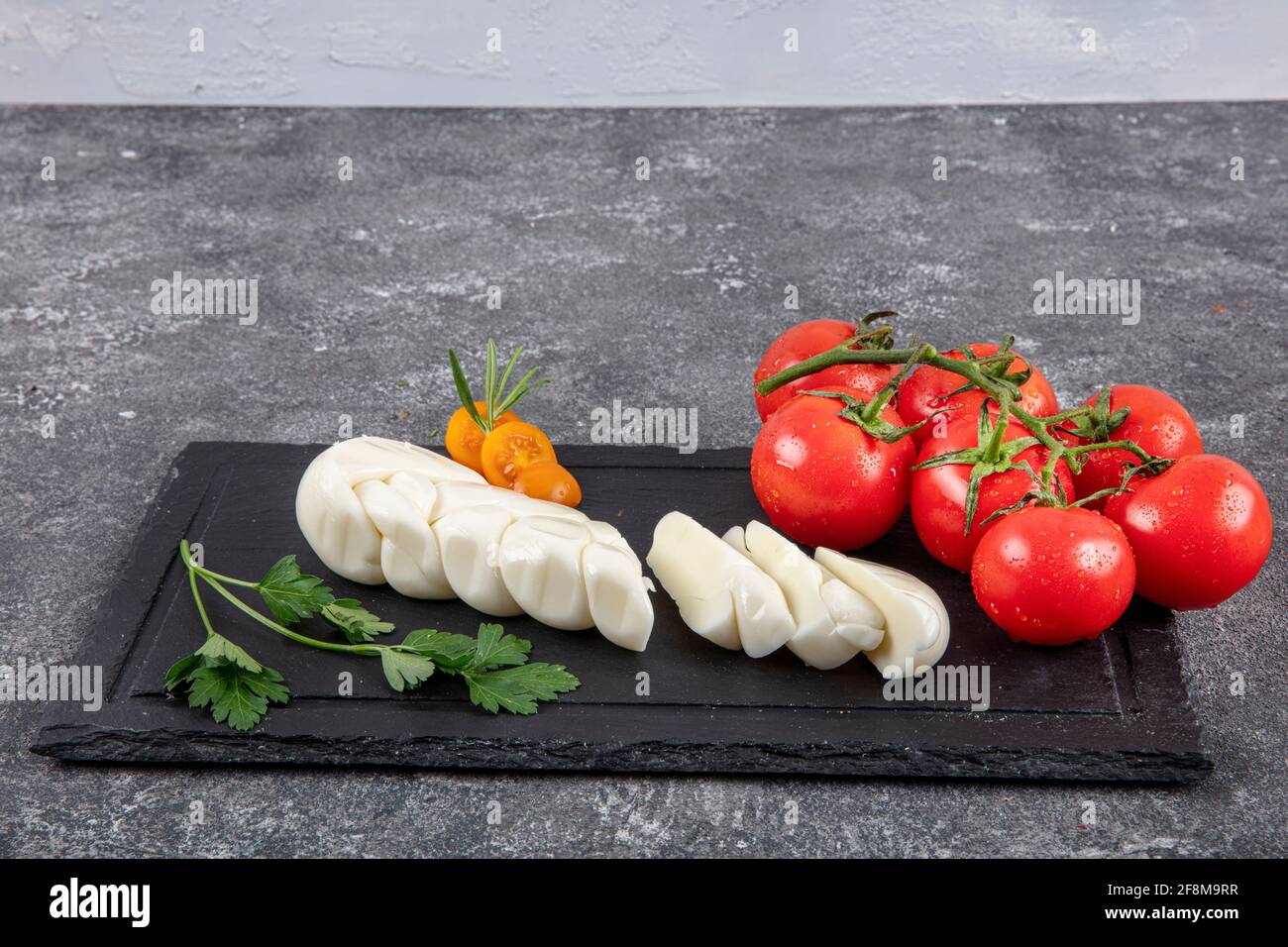 Cheese braided braid. Fresh soft white buffalo buffalo milk mozzarella ...