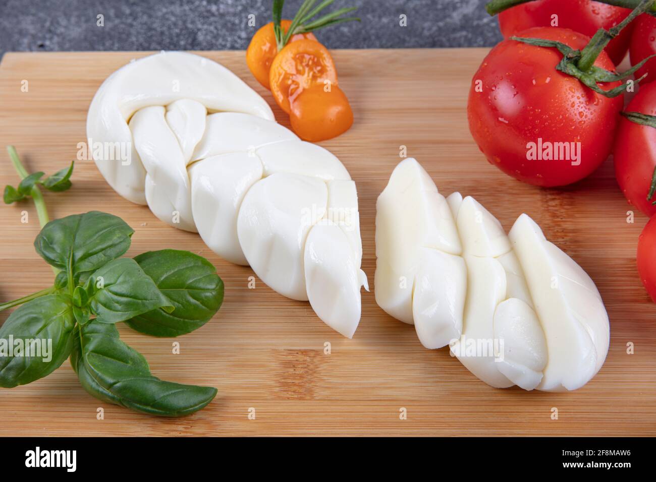 Cheese braided braid. Fresh soft white buffalo buffalo milk mozzarella ...
