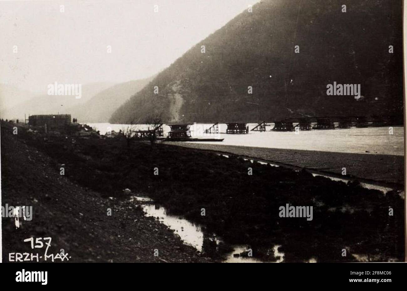 Due to floods, war bridge destroyed over the matito Stock Photo - Alamy