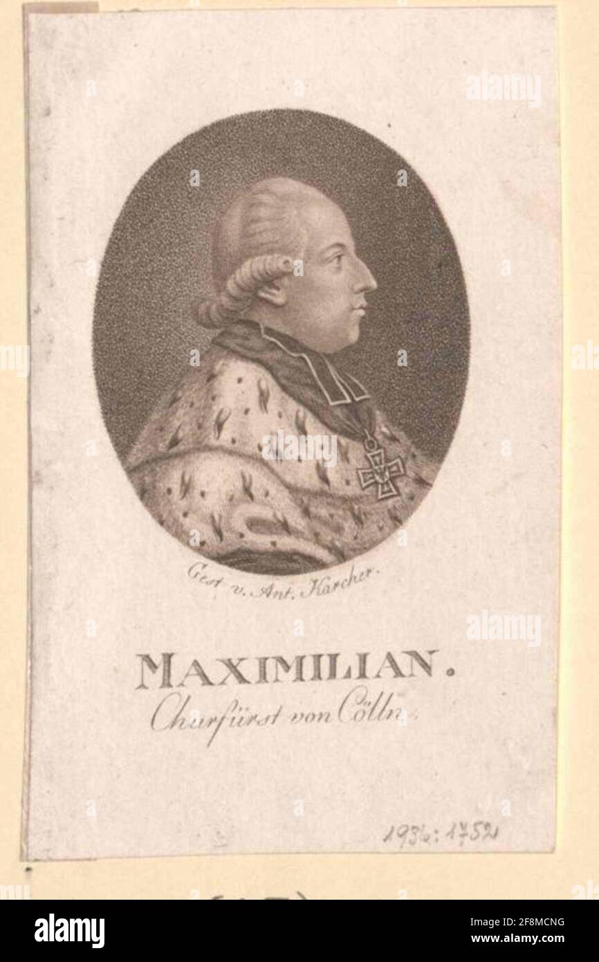 Maximilian Franz, Archduke of Austria Eraser: Karcher, Anton (1760 ...