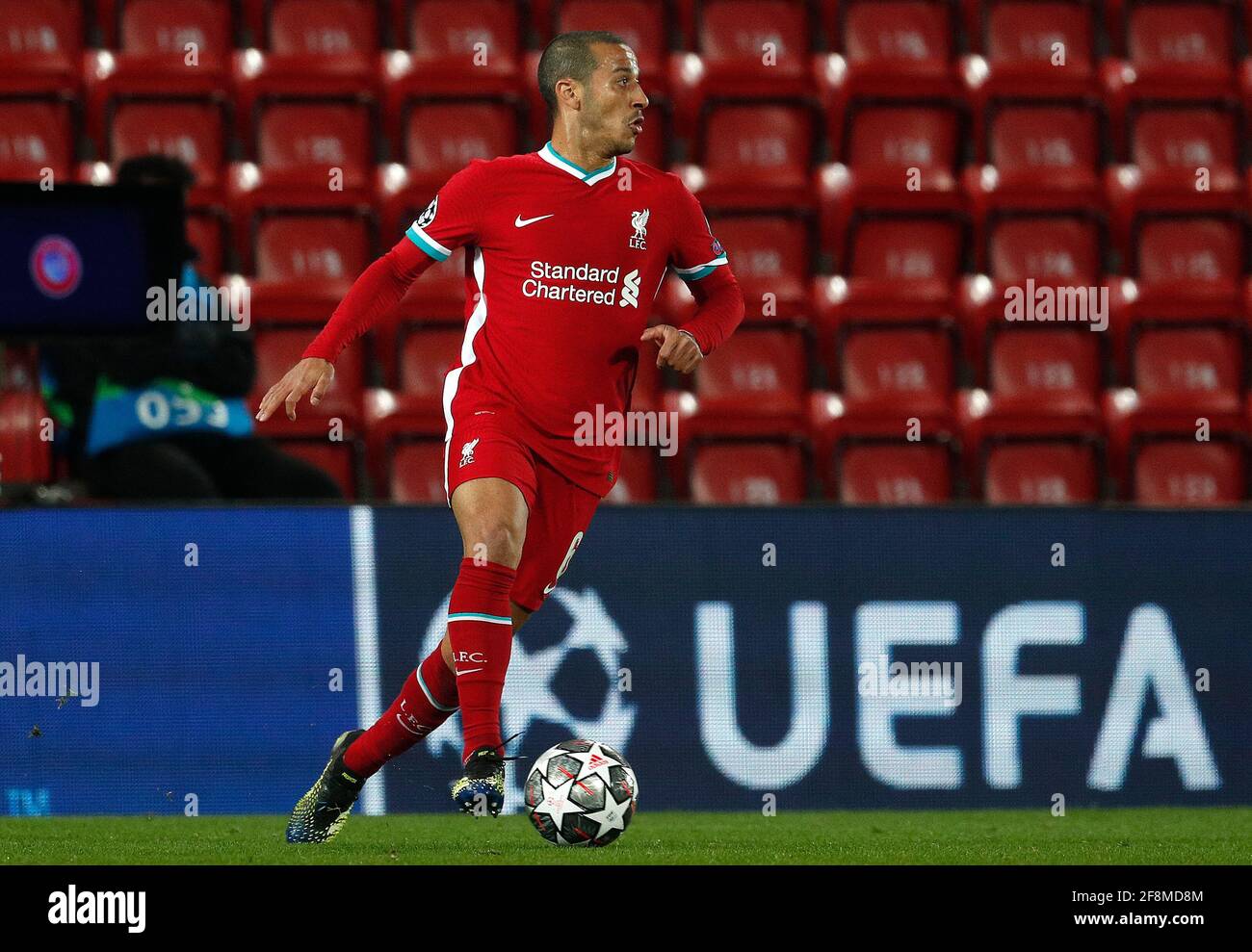 Liverpool, England, 14th April 2021. Thiago Alc‡ntara of Liverpool ...