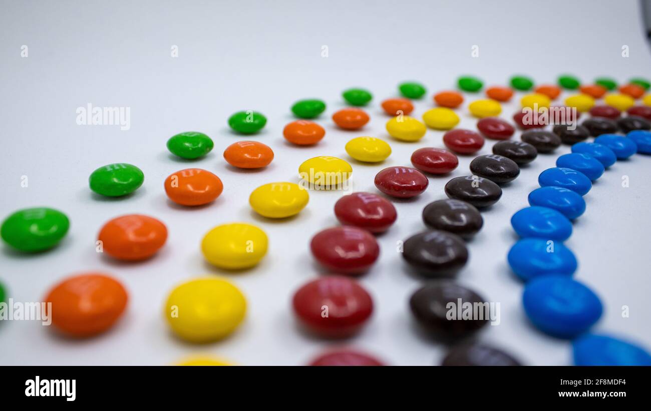 Colorful rainbow of M&M's4 Stock Photo - Alamy