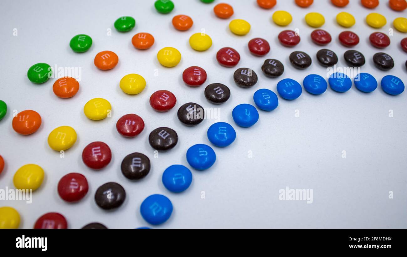 Colorful rainbow of M&M's3 Stock Photo - Alamy