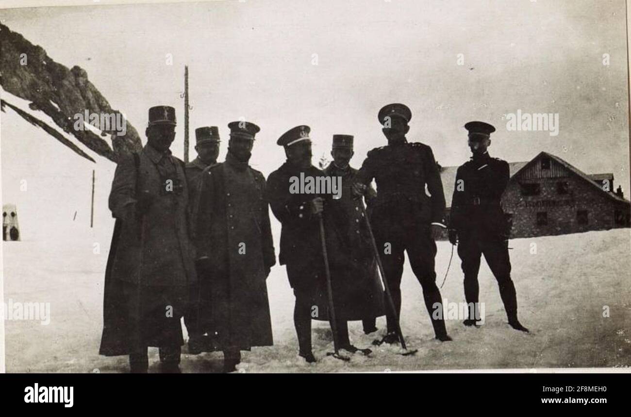 Spanish guests on Pordoij, 18.5.1917 Stock Photo - Alamy