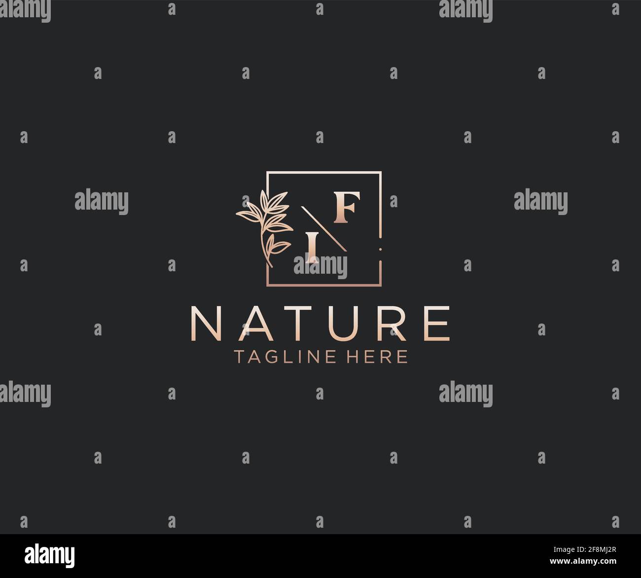 FI letters Beautiful floral feminine editable premade monoline logo ...