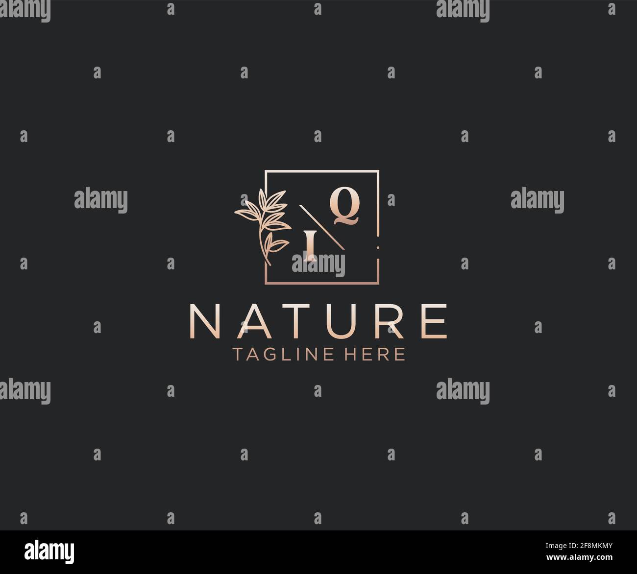 QI letters Beautiful floral feminine editable premade monoline logo ...