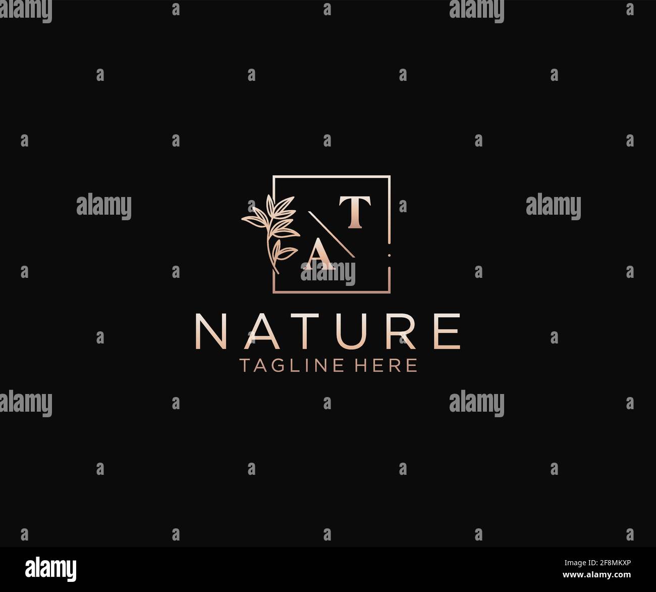 TA letters Beautiful floral feminine editable premade monoline logo ...