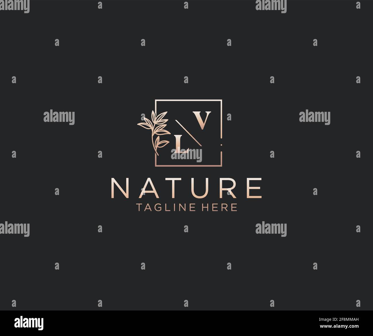 VL letters Beautiful floral feminine editable premade monoline logo ...