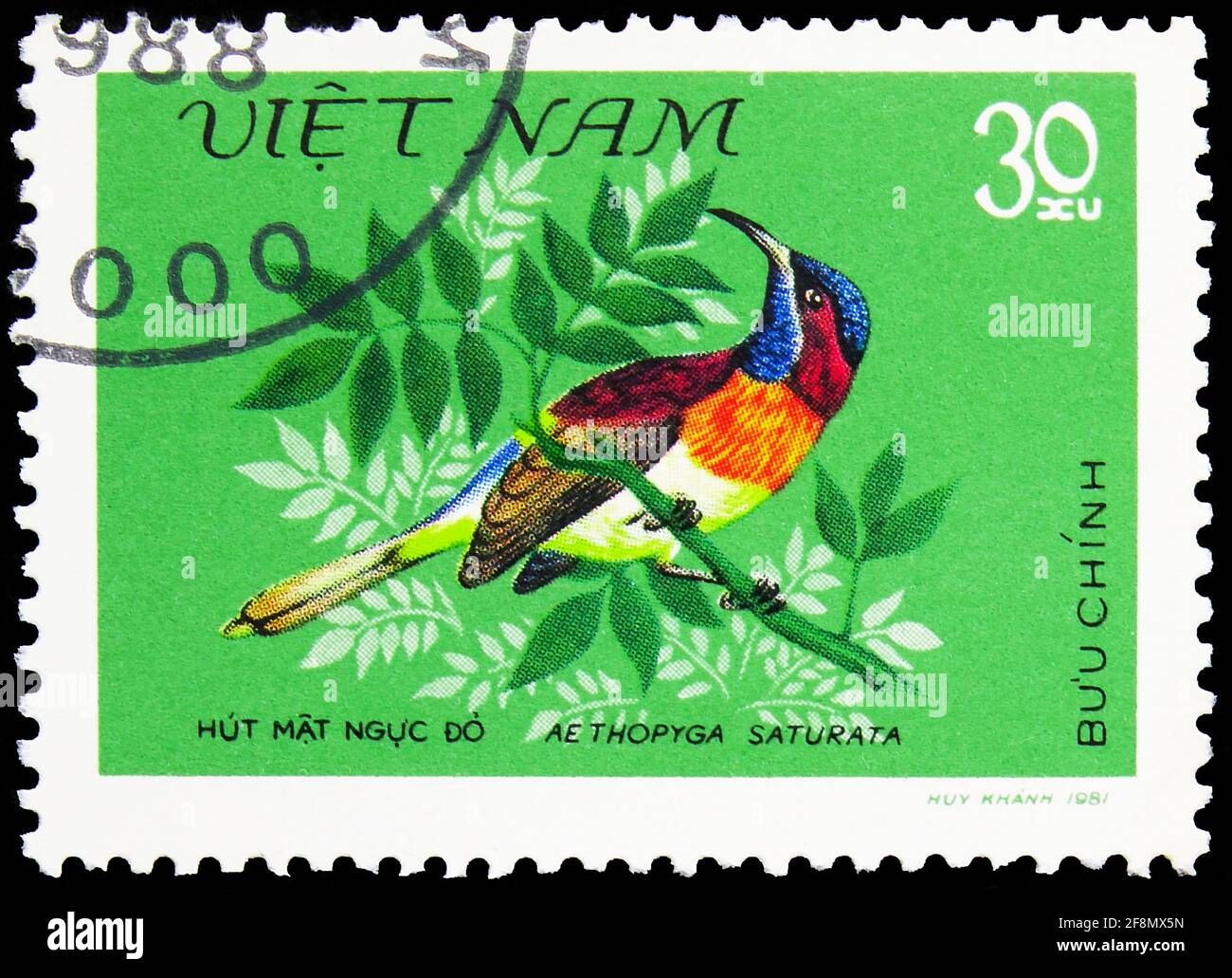 MOSCOW, RUSSIA - OCTOBER 4, 2019: Postage stamp printed in Vietnam ...