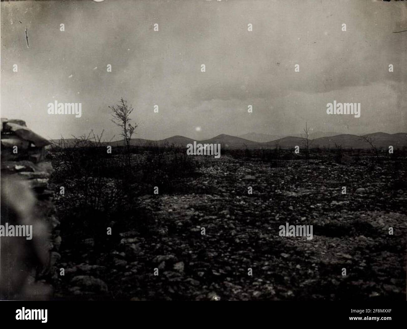 Panorama at Hudilog with explosion of position 47. seen Stock Photo - Alamy