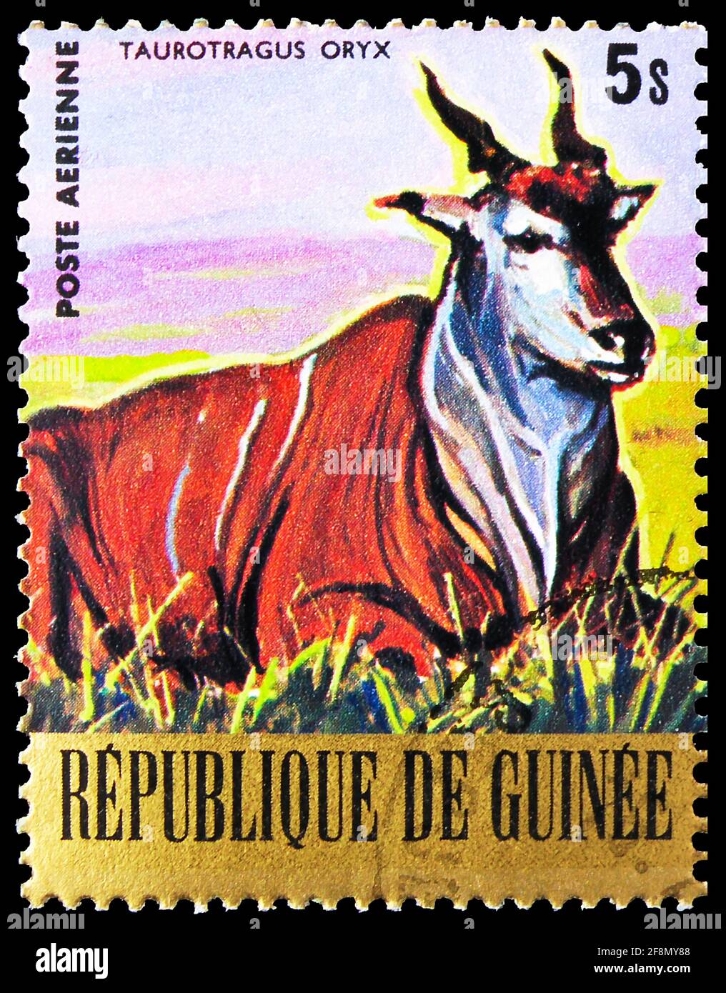 MOSCOW, RUSSIA - OCTOBER 4, 2019: Postage stamp printed in Guinea shows ...