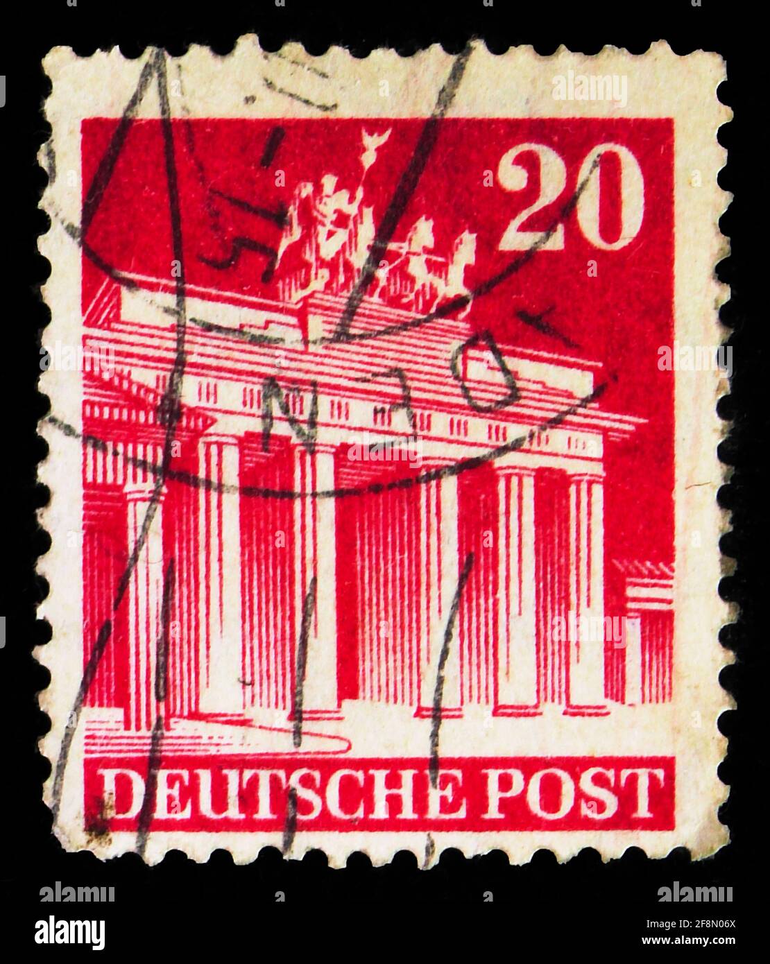 MOSCOW, RUSSIA - SEPTEMBER 30, 2019: Postage stamp printed in Germany ...