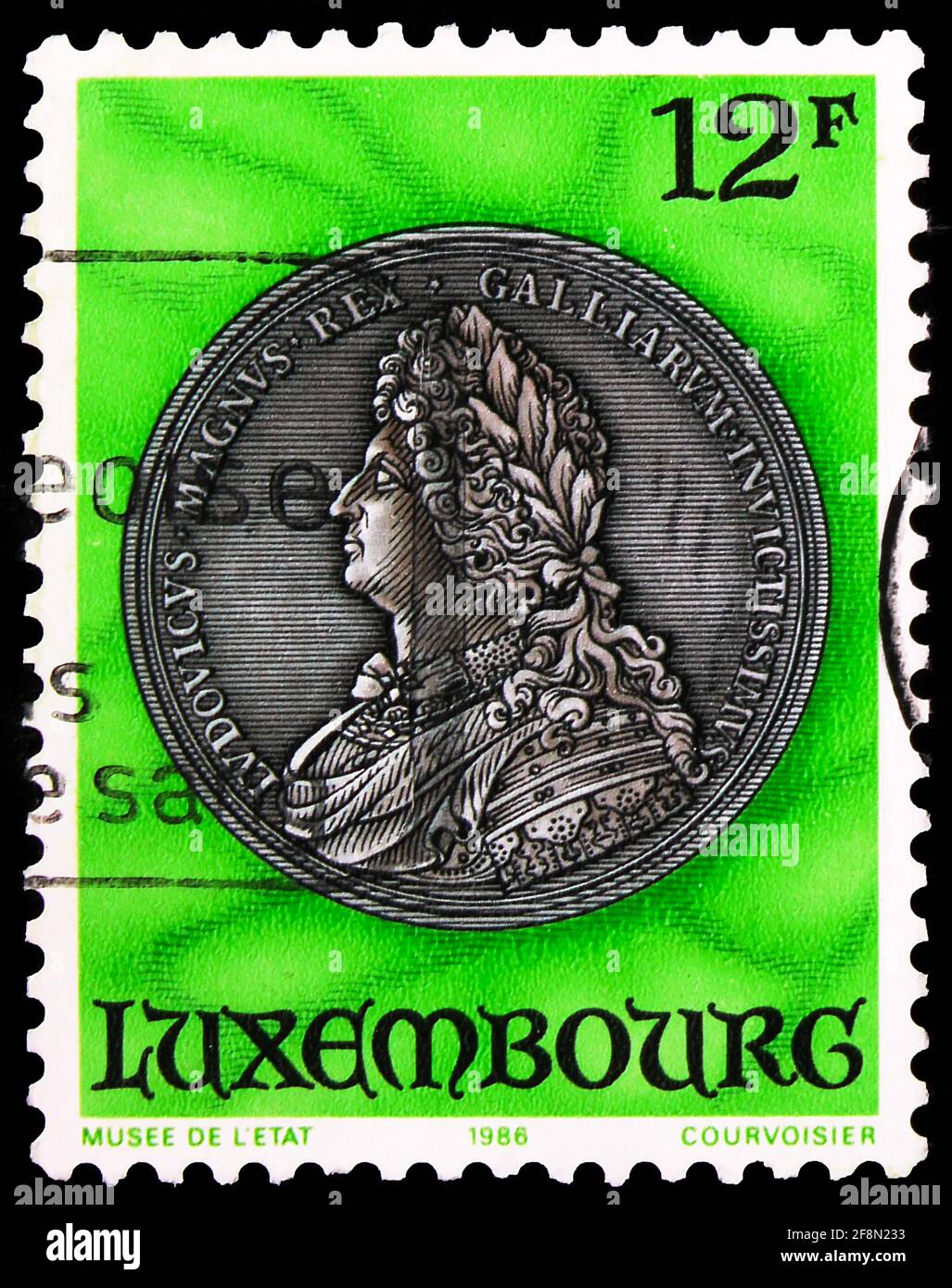 MOSCOW, RUSSIA - SEPTEMBER 30, 2019: Postage stamp printed in Luxembourg shows Portrait Medals ...