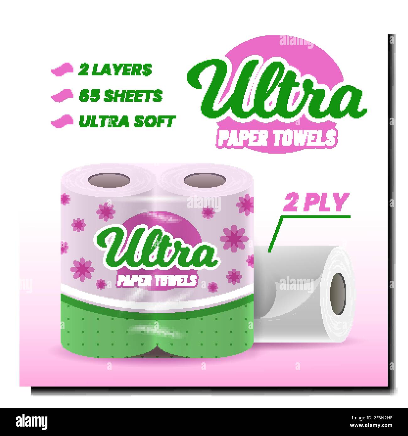 Ultra Paper Towels Creative Promo Poster Vector Stock Vector Image ...