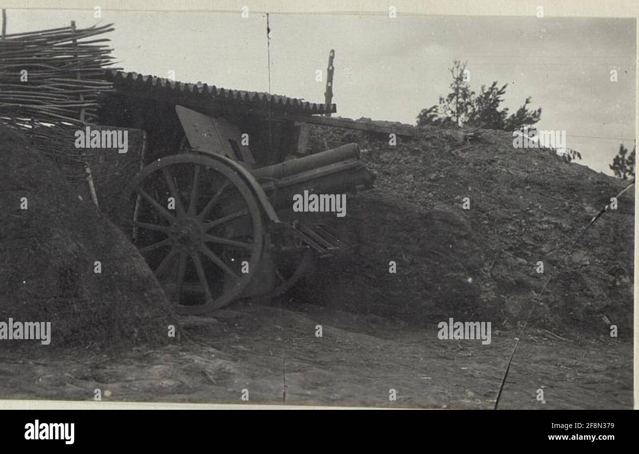 Well-developed artillery scaffolding, equipped with skoned faces Stock ...