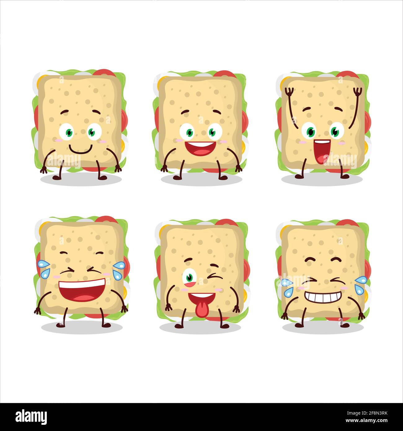 Cartoon character of sandwich with smile expression. Vector ...