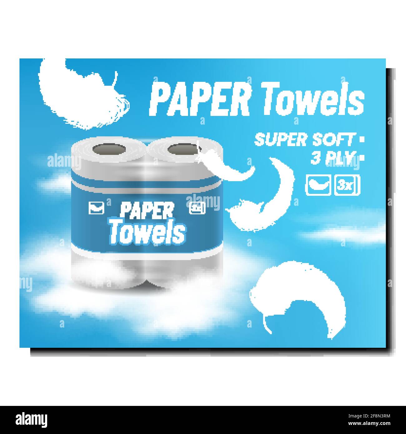 Paper Towels Creative Promotional Banner Vector Stock Vector Image ...