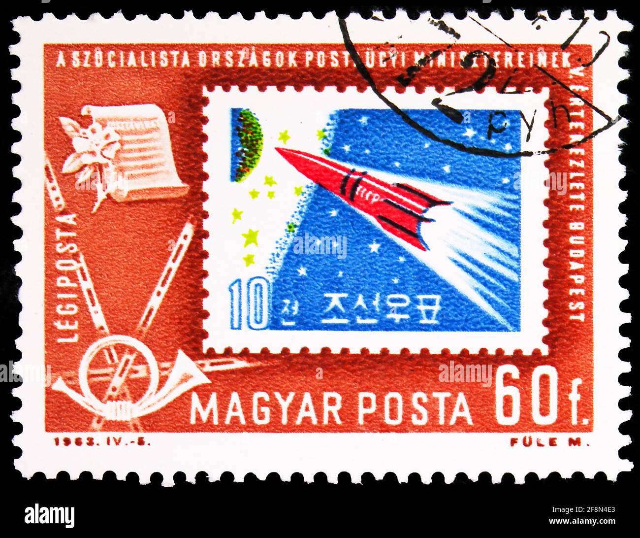 MOSCOW, RUSSIA - SEPTEMBER 30, 2019: Postage stamp printed in Hungary ...