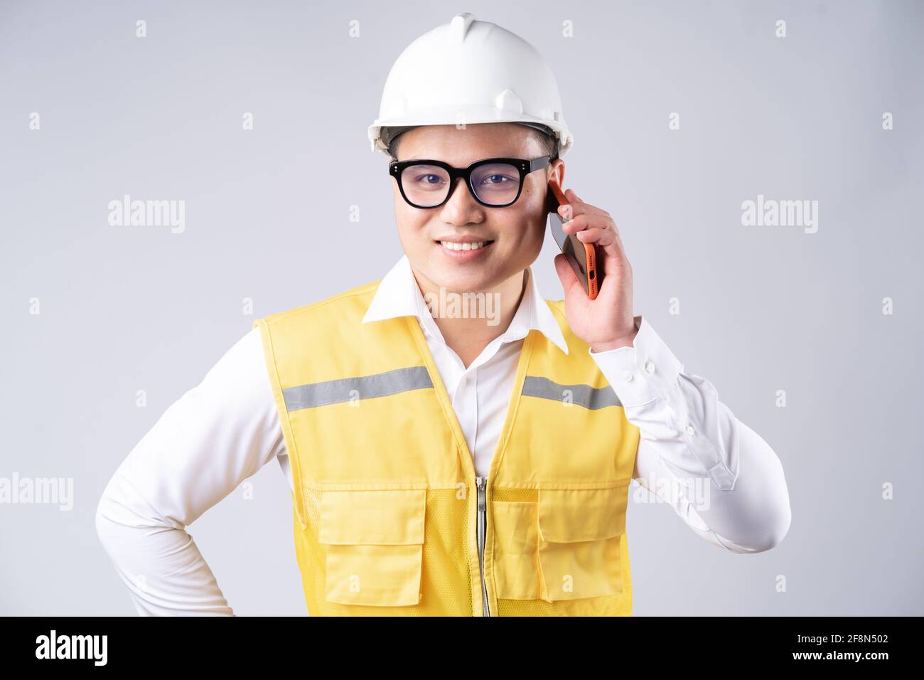 Image of Asian engineers are on the call Stock Photo - Alamy