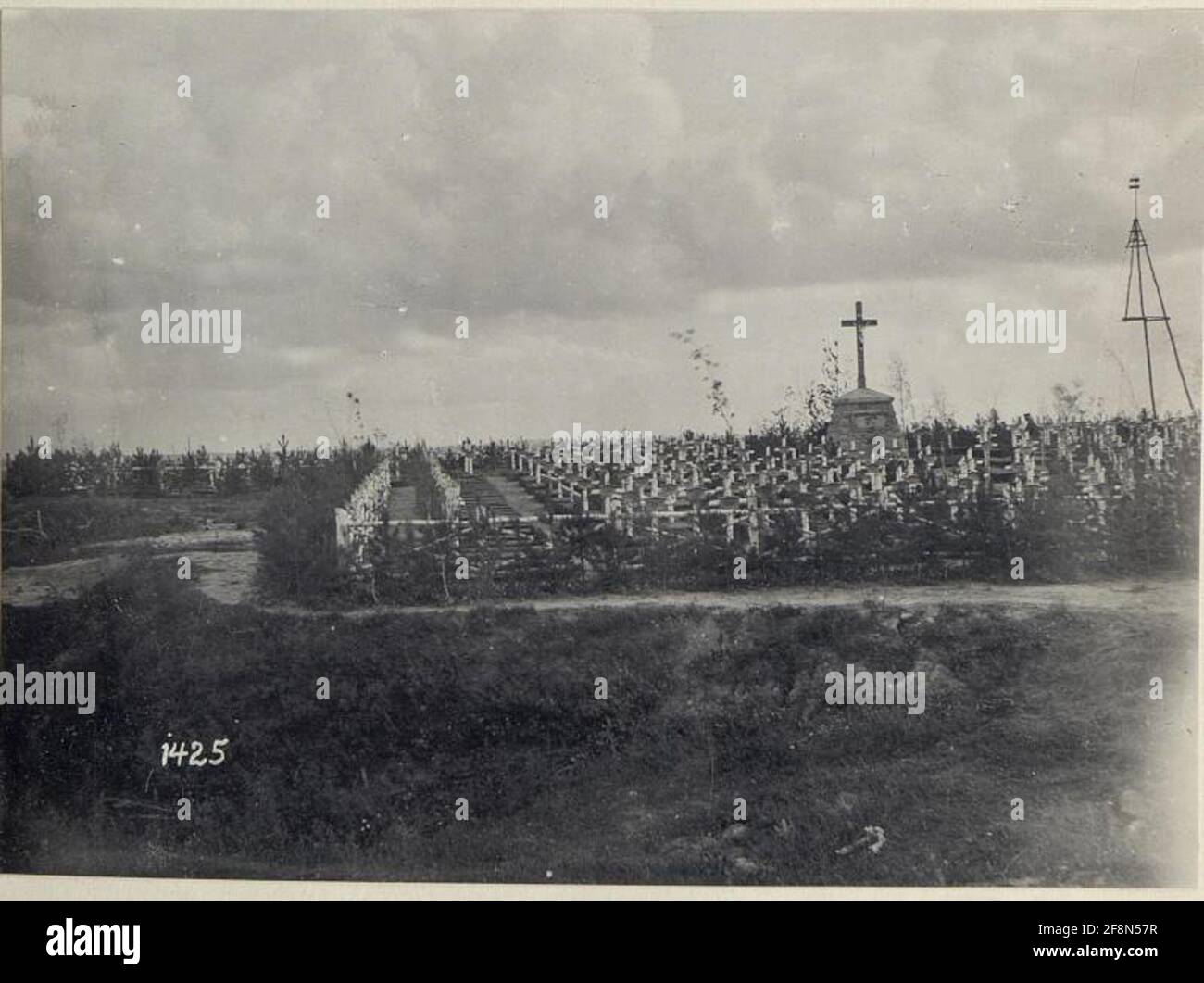 Soldier cemetery, graves and monuments at the Russian war showplatz ...