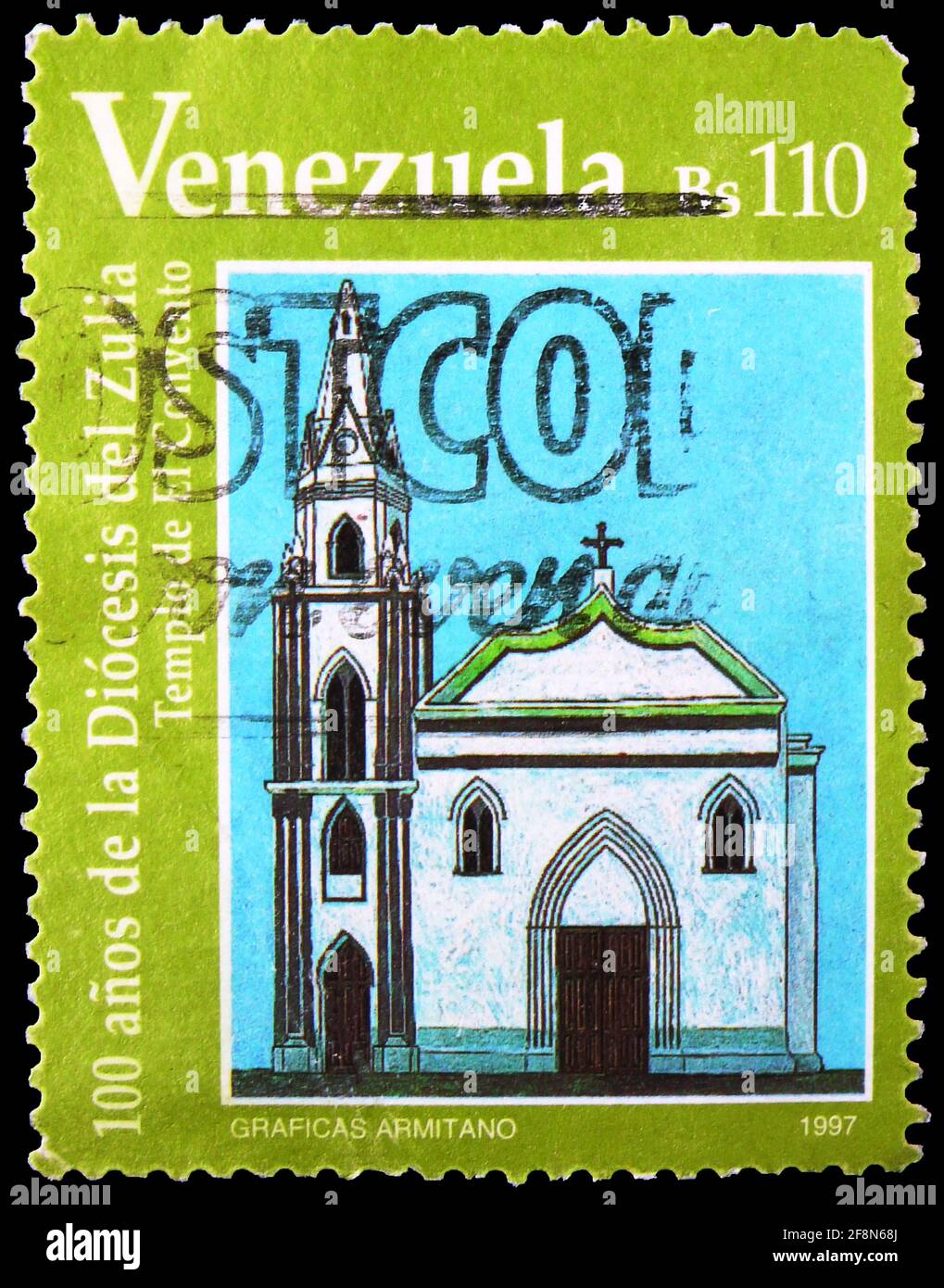 MOSCOW, RUSSIA - SEPTEMBER 30, 2019: Postage stamp printed in Venezuela ...