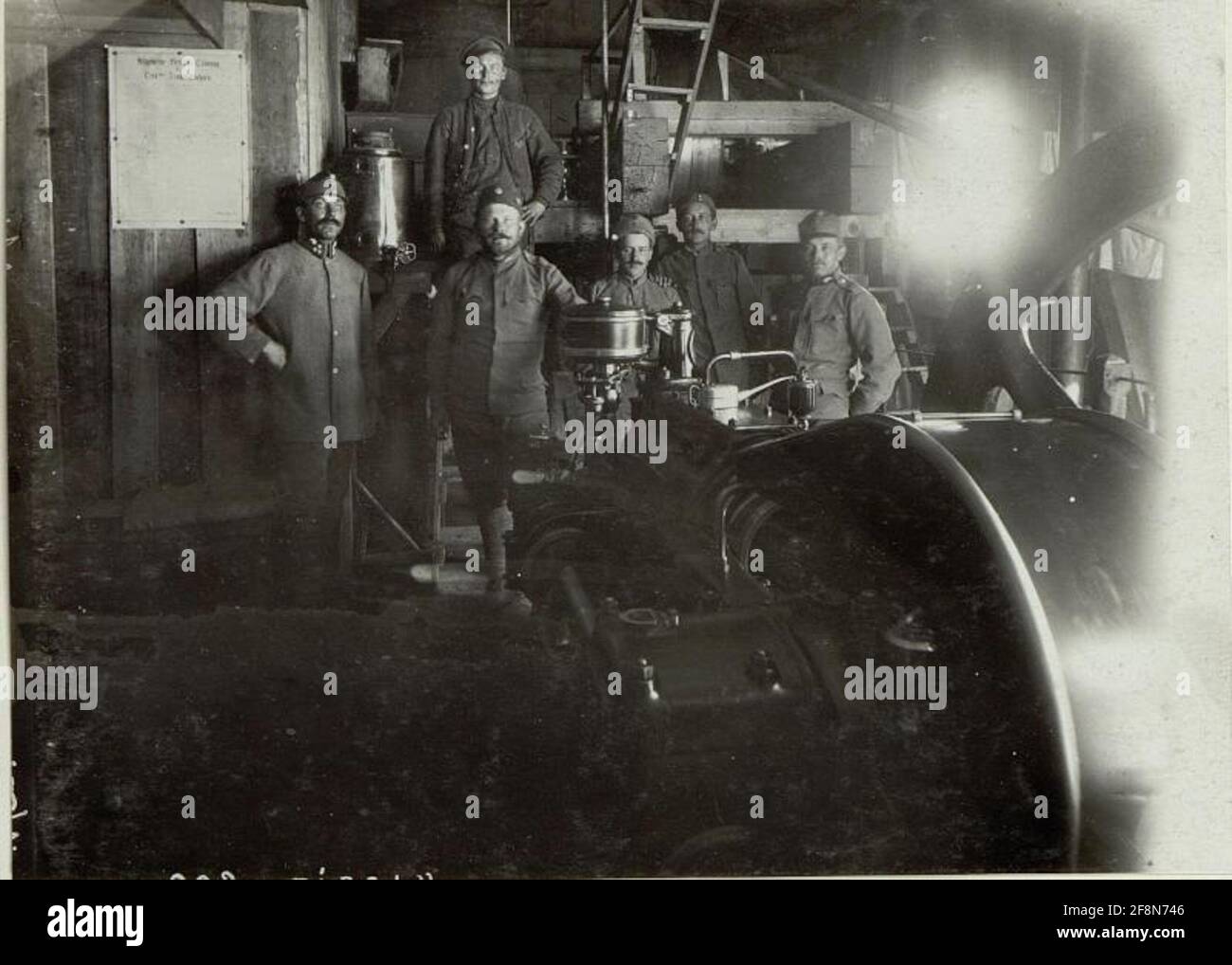 Machine room of Corvara cable car, taken in March 1916 Stock Photo - Alamy