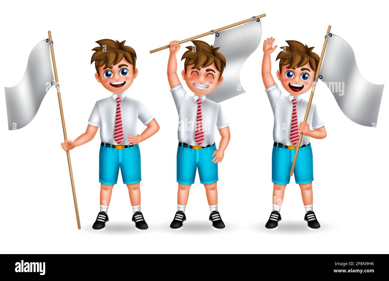 School male characters vector set. School student boy 3d character ...