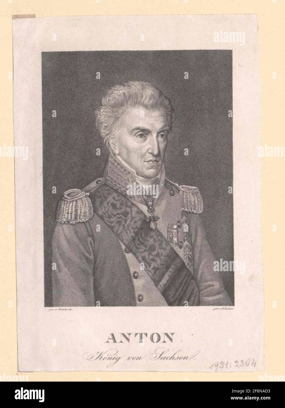 Anton I, King of Saxony Stock Photo - Alamy